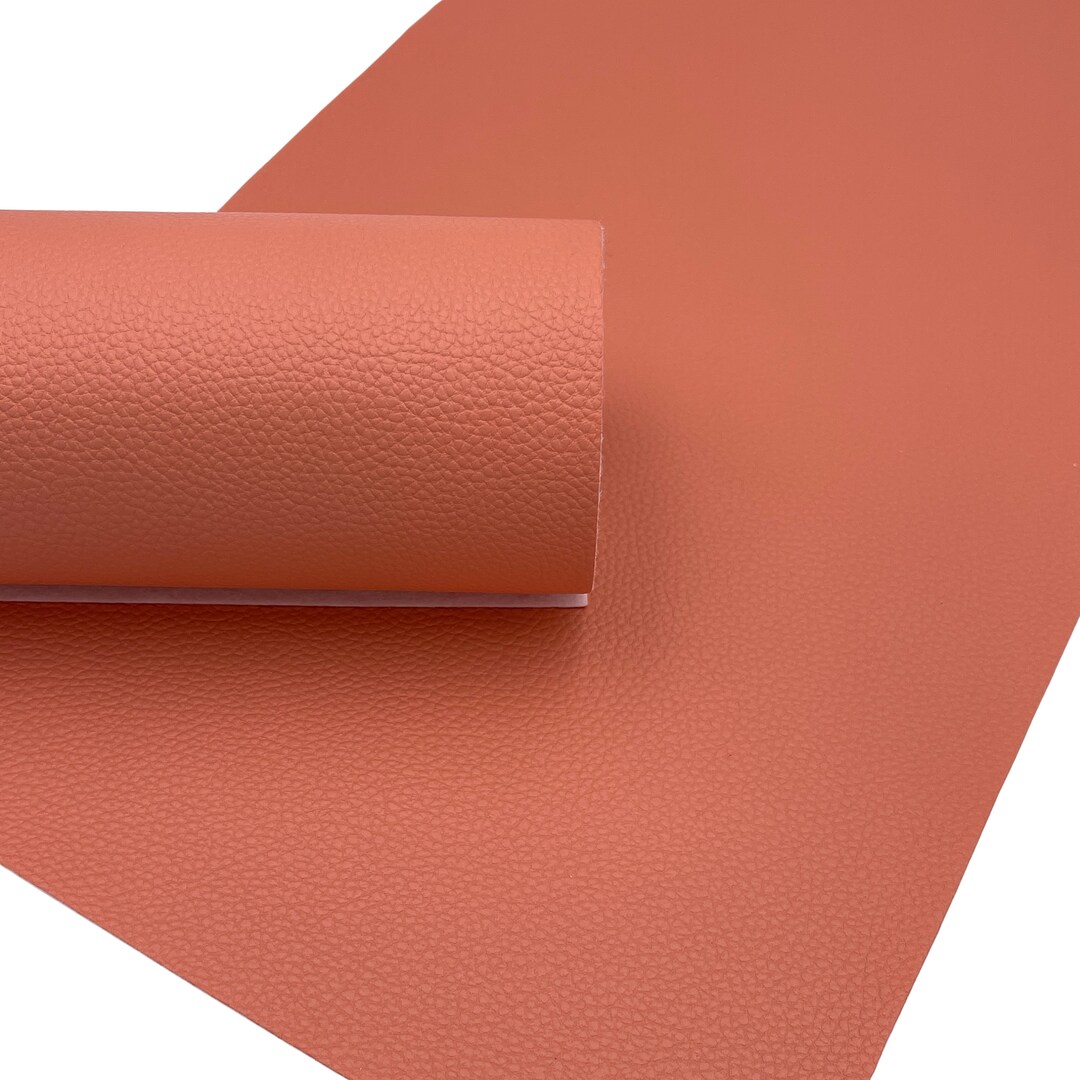 Peach Pebbled Faux Leather Sheet, Texture Leather, Vegan Leather ...