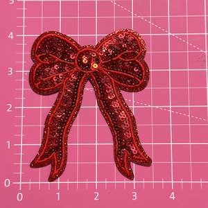 Sequin Side Bow Patch, Iron on Side Bows for Shirts, Sequin Bow Patch, T-shirt Patch, Sold ...
