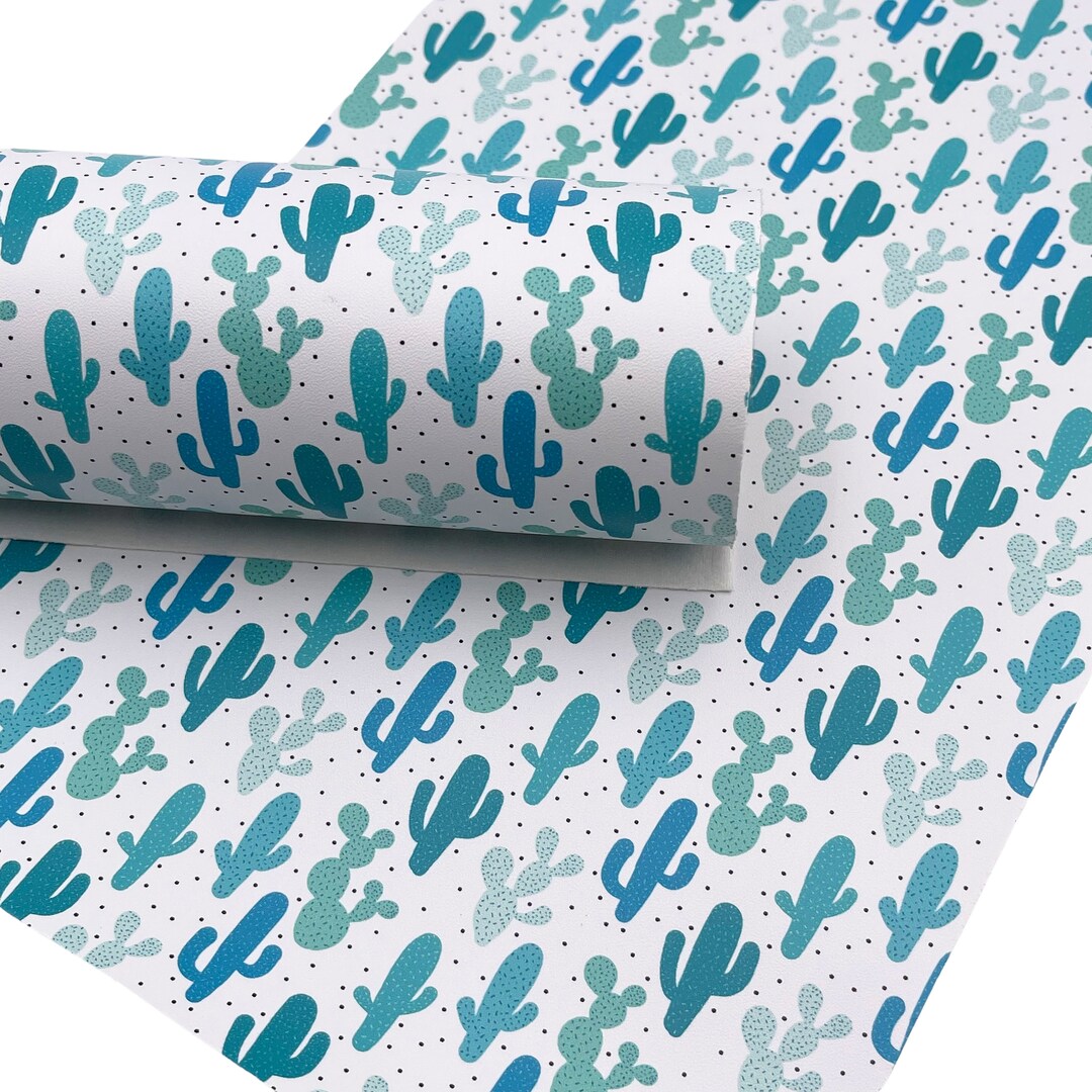 Cactus Polka Dot Custom Print Faux Leather Sheet - Etsy