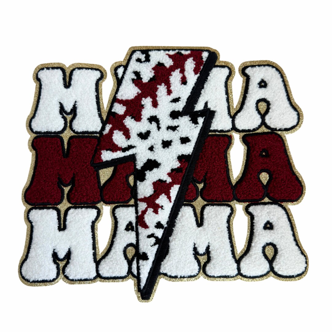 Mama Chenille Patch, Football Mom Iron on Patch, T-shirt Patch, Heat ...
