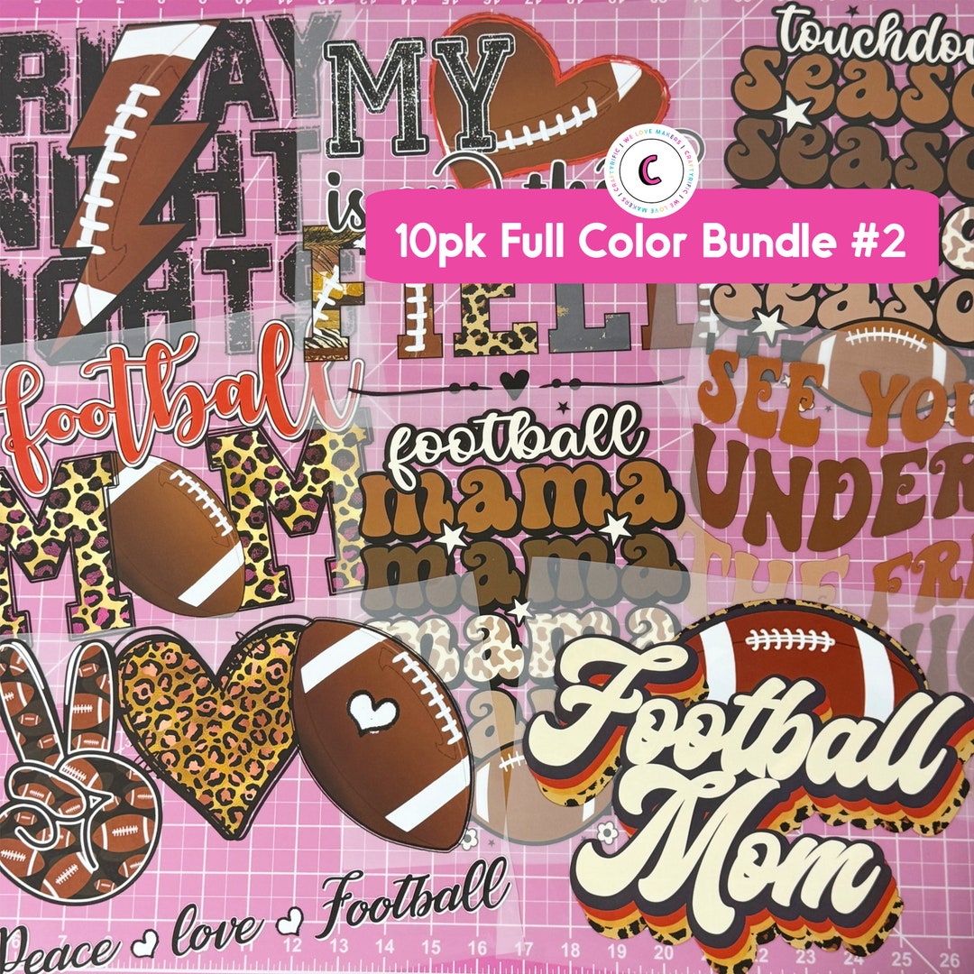 Mystery Pack Football Screen Print Transfer, 10pcs Grab Bag, Matte Thin ...
