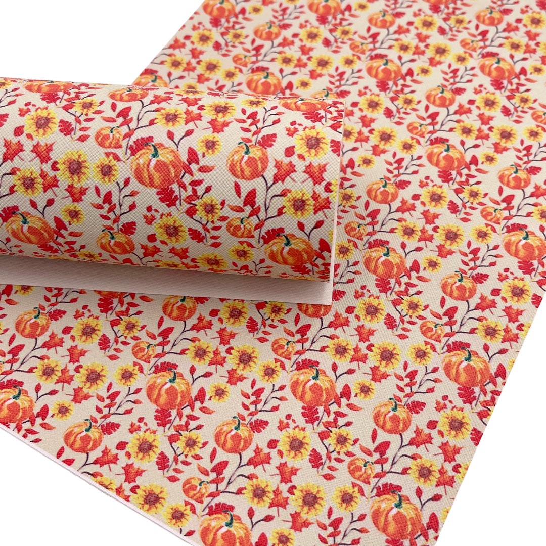 Fall Pumpkins Faux Leather Sheet - Etsy