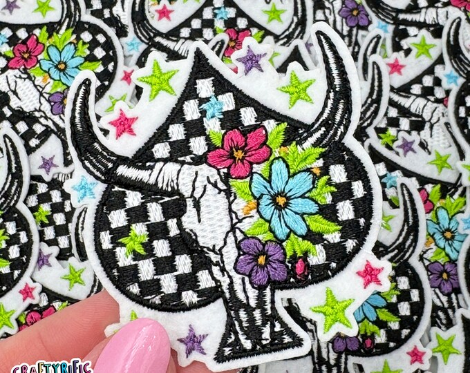 Skull Patch, Cow Skull Patch, Rodeo Patch, Cowgirl Patch, Western Patch ...