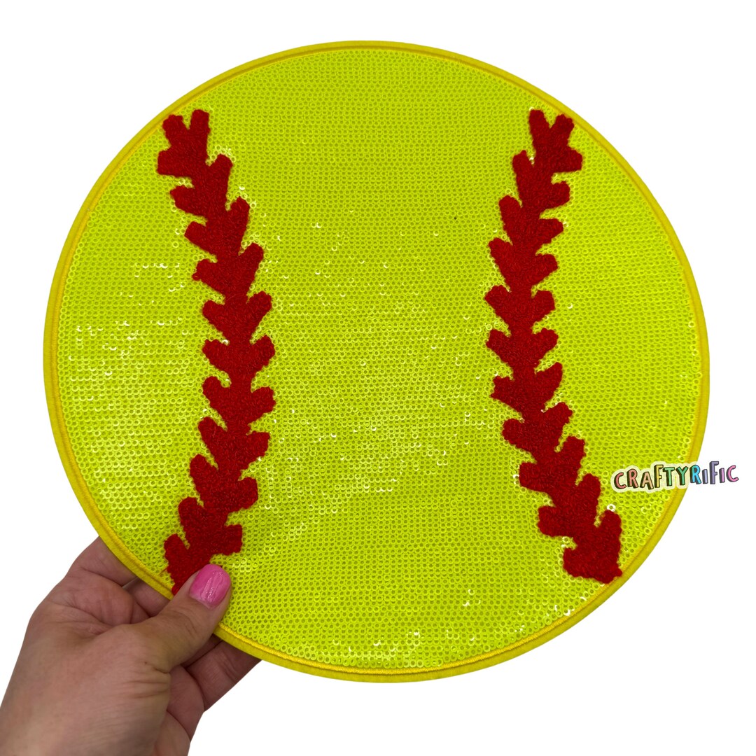 Softball Large Sequin Patch, Game Day Large Patches, Sequin Iron on ...