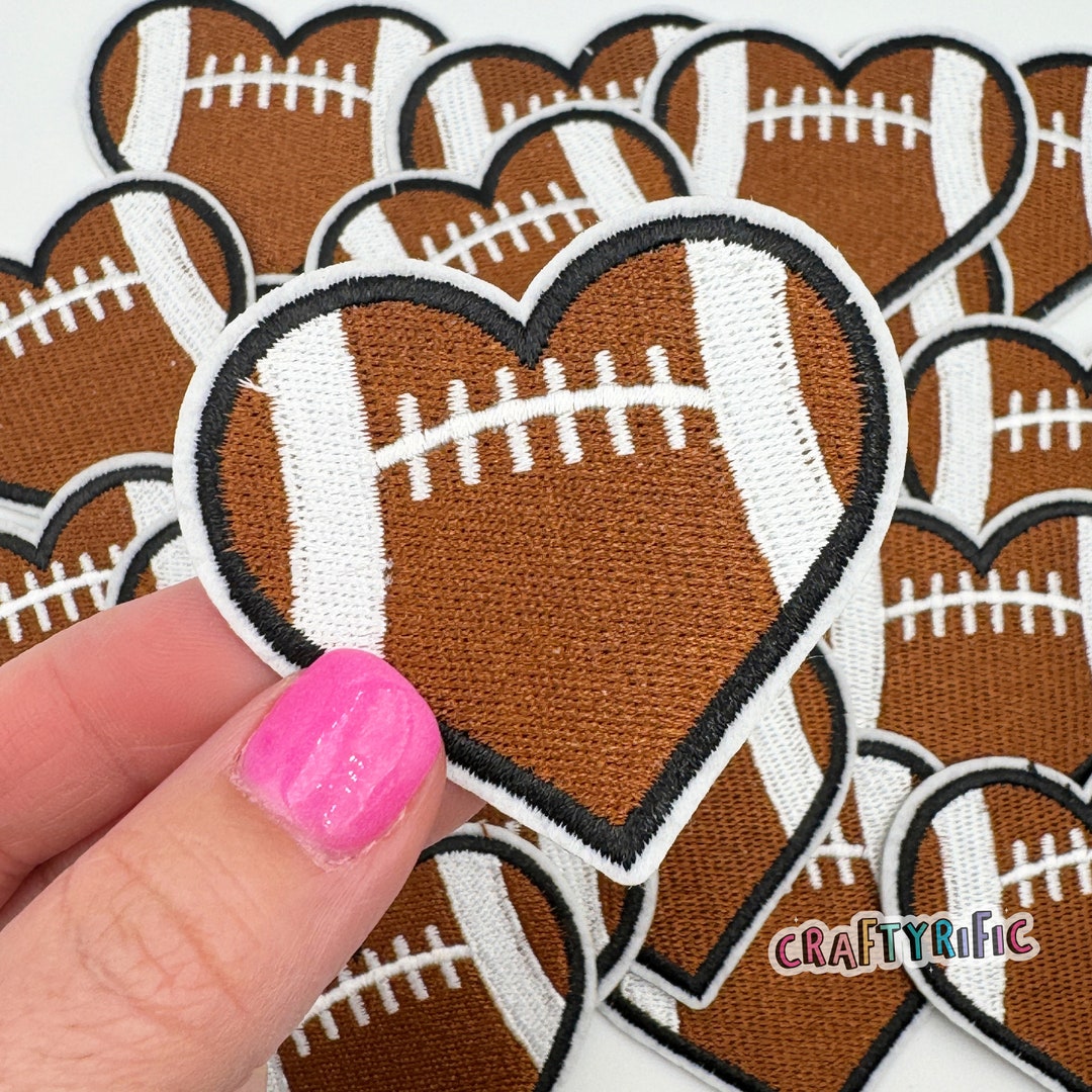 Football Heart Patch, Trucker Hat Patch, Patch for Hat, Trucker Cap ...