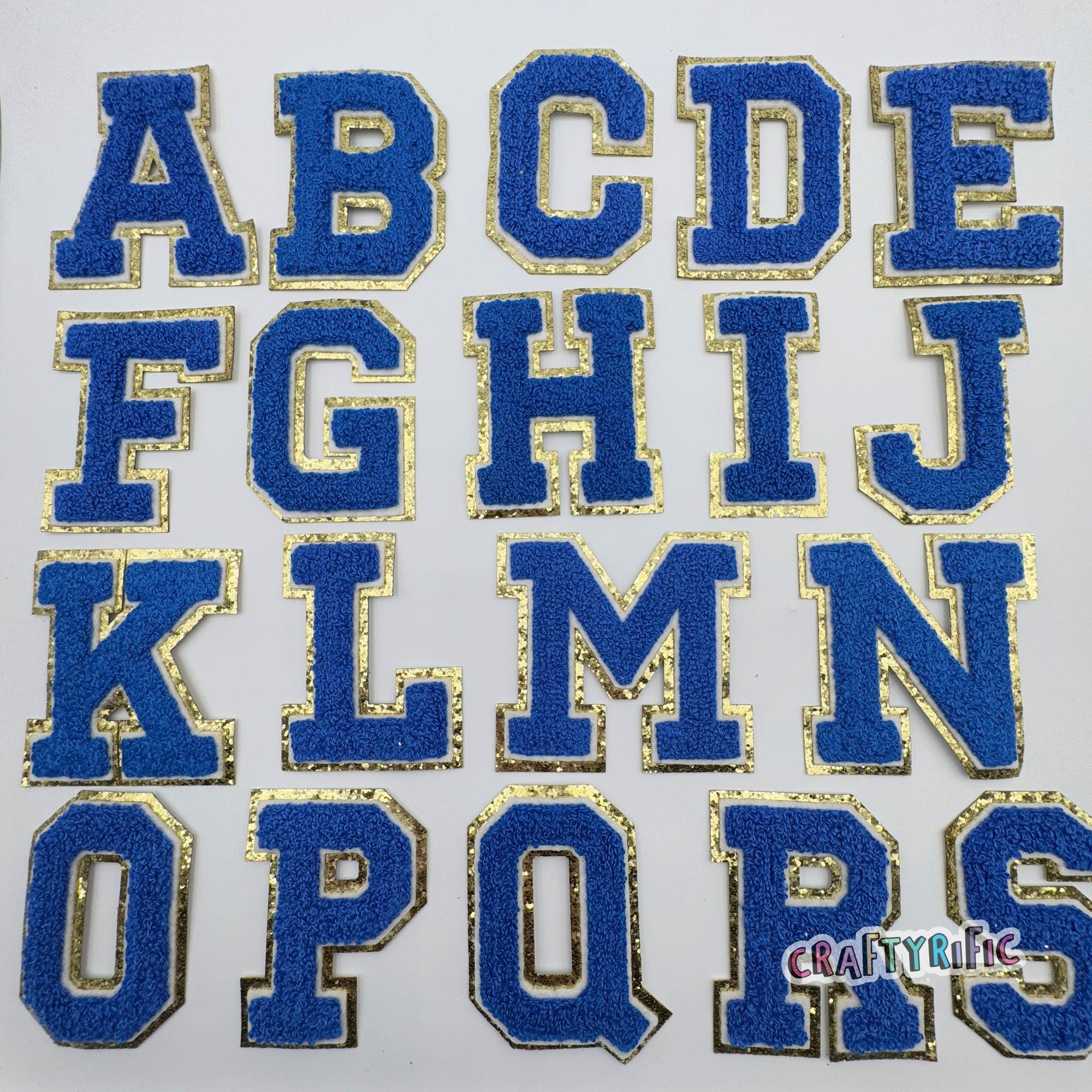 Royal Blue and Gold Glitter Chenille Letter Patch - Etsy