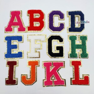 Maroon and Gold Glitter Chenille Letter Patch - Etsy
