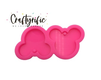 SHINY MOUSE HEAD Pendant Mold, Silicone Molds for Epoxy Crafts, Resin ...