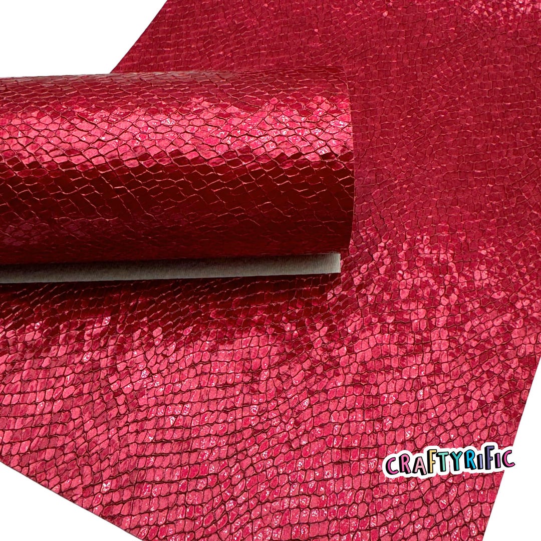 Ruby Red Snake Embossed Faux Leather Sheet - Etsy