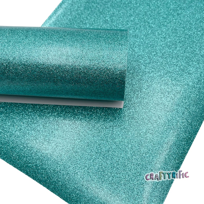 Aqua Blue Glitter Vinyl With Canvas Back for Embroidery - Etsy