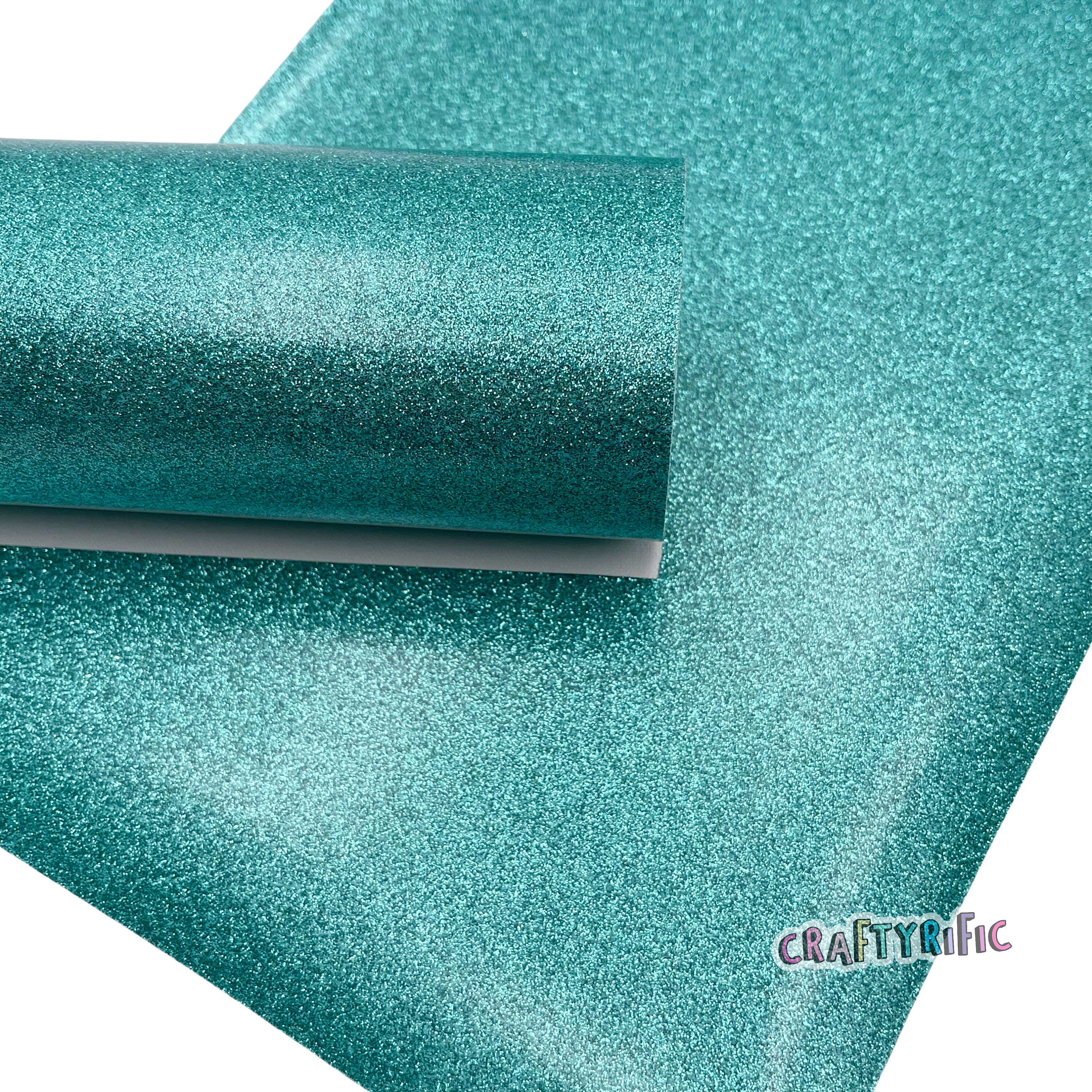 Aqua Blue Glitter Vinyl With Canvas Back for Embroidery, Glitter Sheets ...