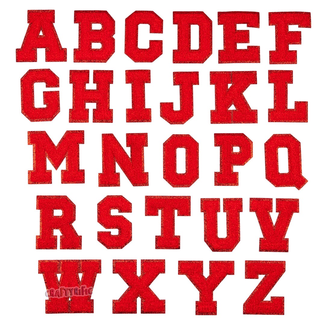 Red Varsity Letter Patch, 3" Inch Letter Patch, Chenille Letter Patch ...