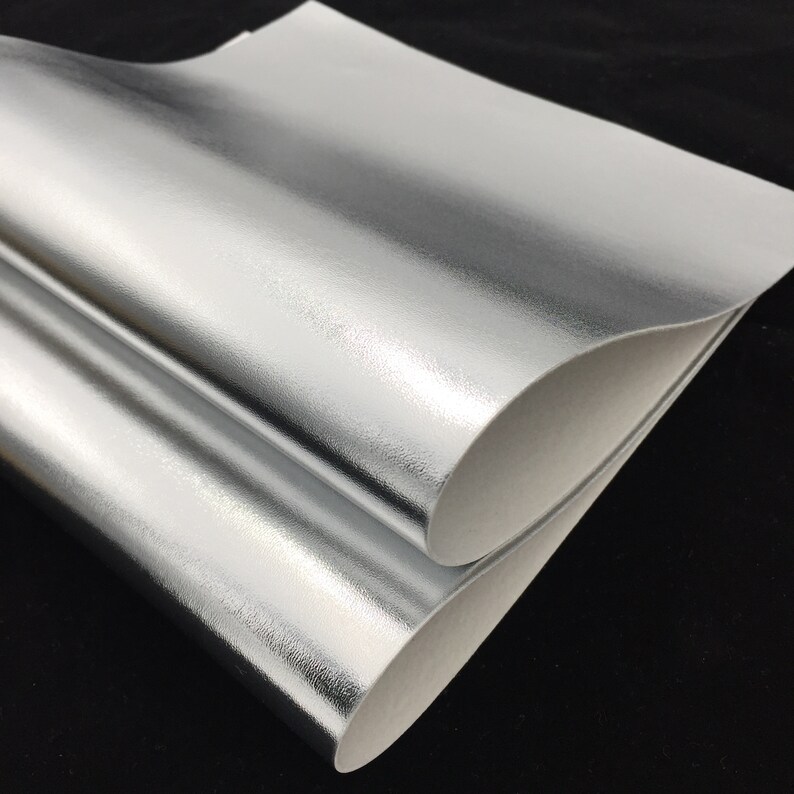 METALLIC SILVER Smooth Faux Leather Sheets PVC Leather - Etsy