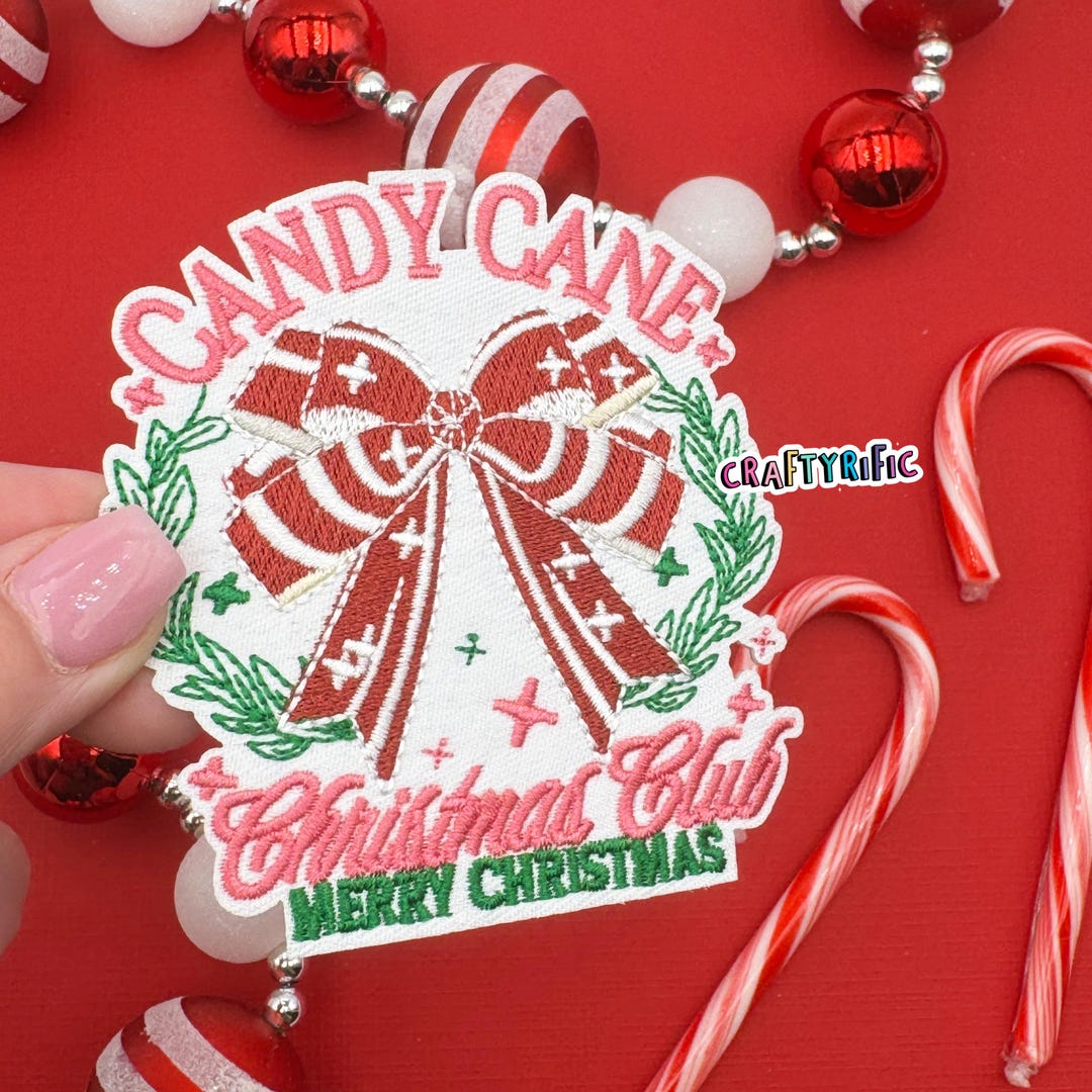Candy Cane Christmas Club Patch, Christmas Patch, Trucker Hat Patches ...