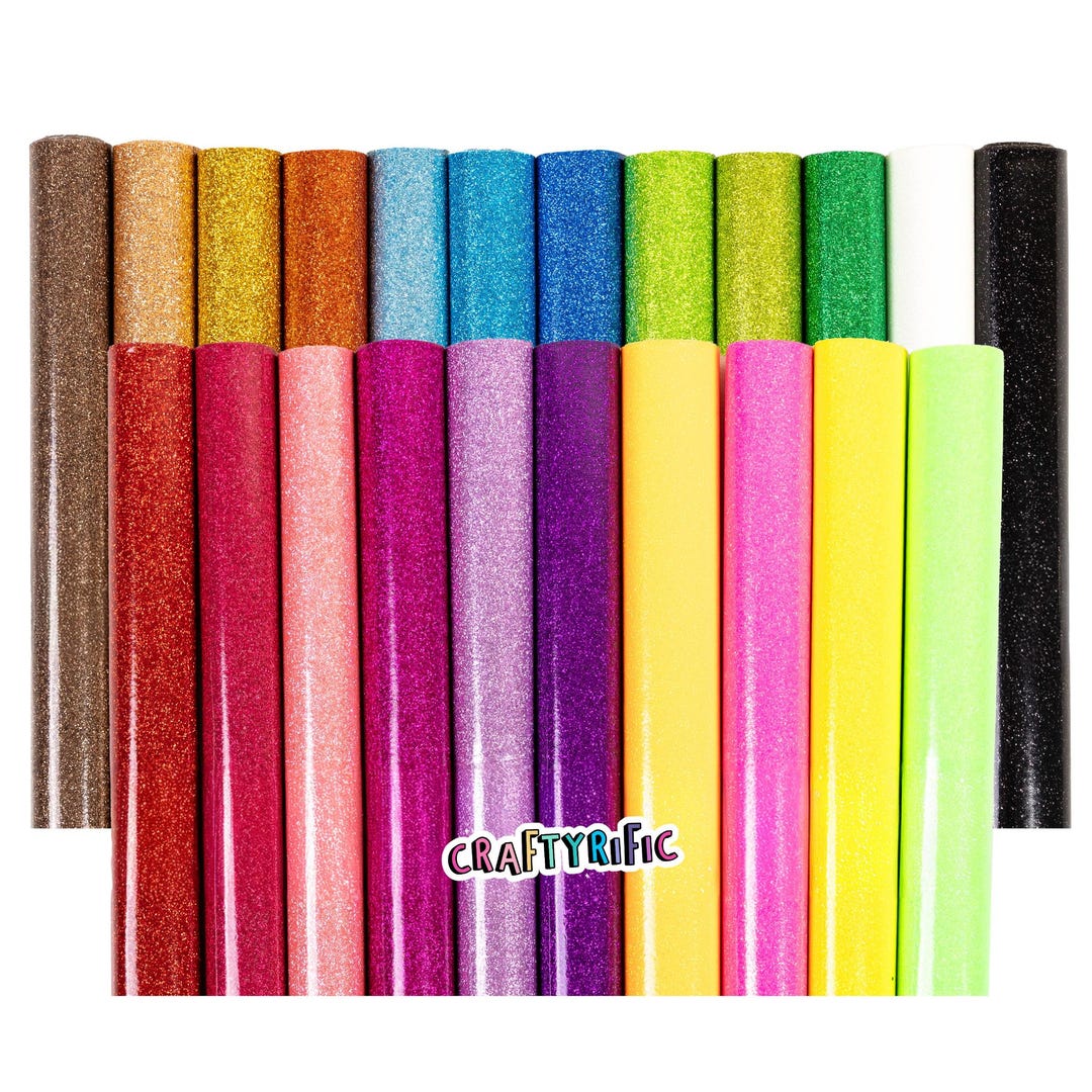 Smooth Glitter Mini Roll 12x26" Inch, Glitter Vinyl With Canvas Back ...