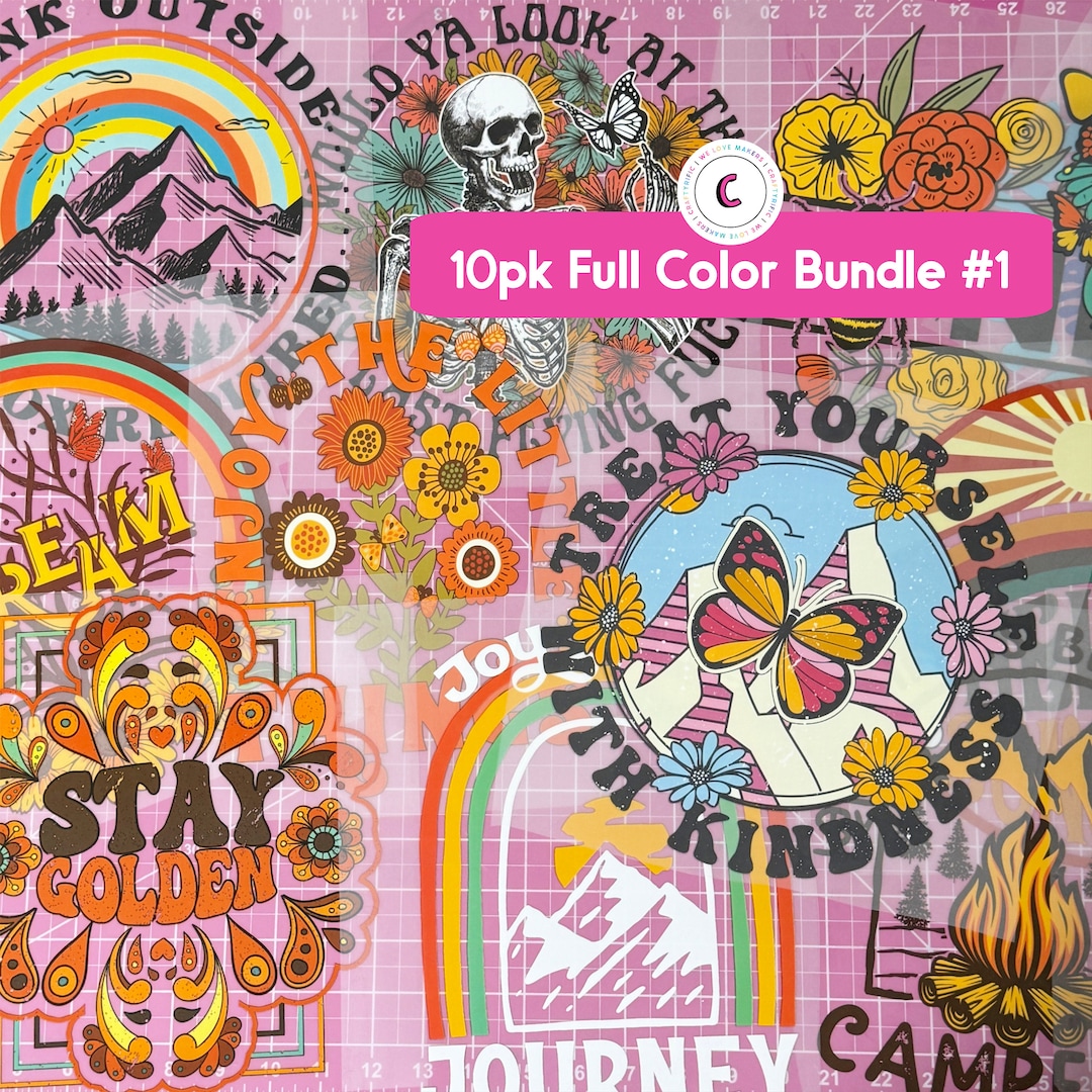 Mystery Pack Full Color Screen Print Transfer, 10pcs Grab Bag, Matte ...