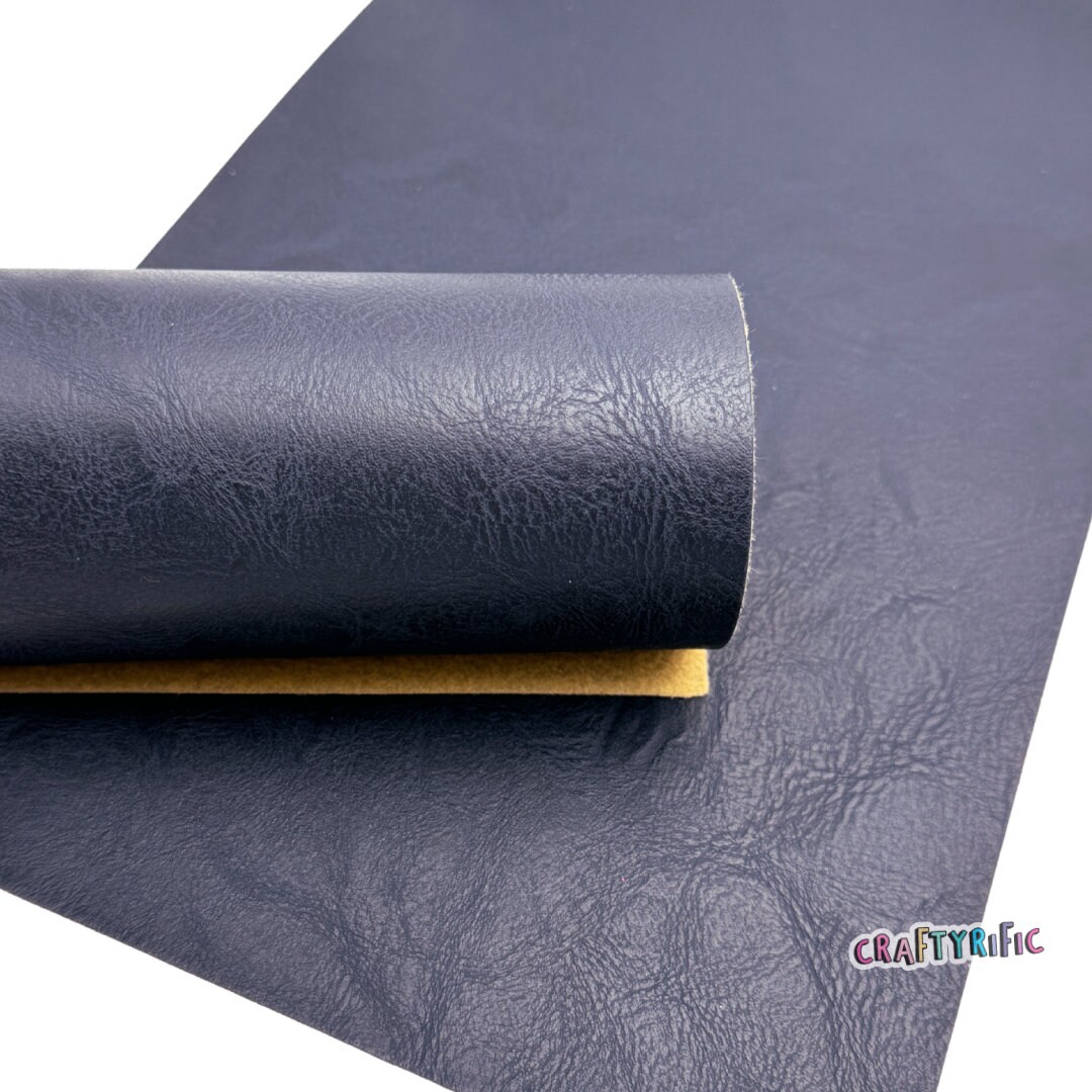 Faux Leather Sheet, Navy Distressed Faux Leather for Bows and Earrings ...