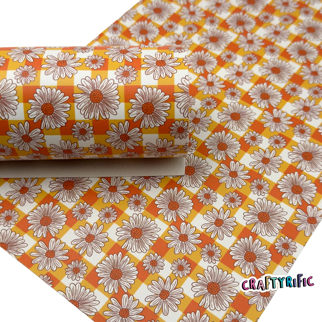 Candy Corn Daisy Faux Leather Sheet, Halloween Faux Leather Sheets ...