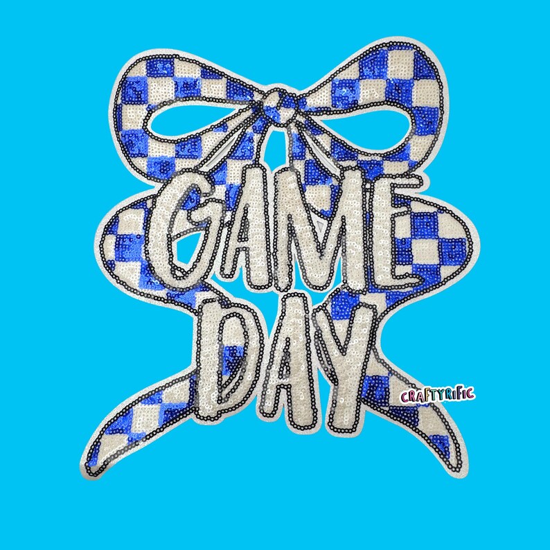 Royal Blue Game Day Sequin Patch, Game Day Large Patches, Sequin Iron ...