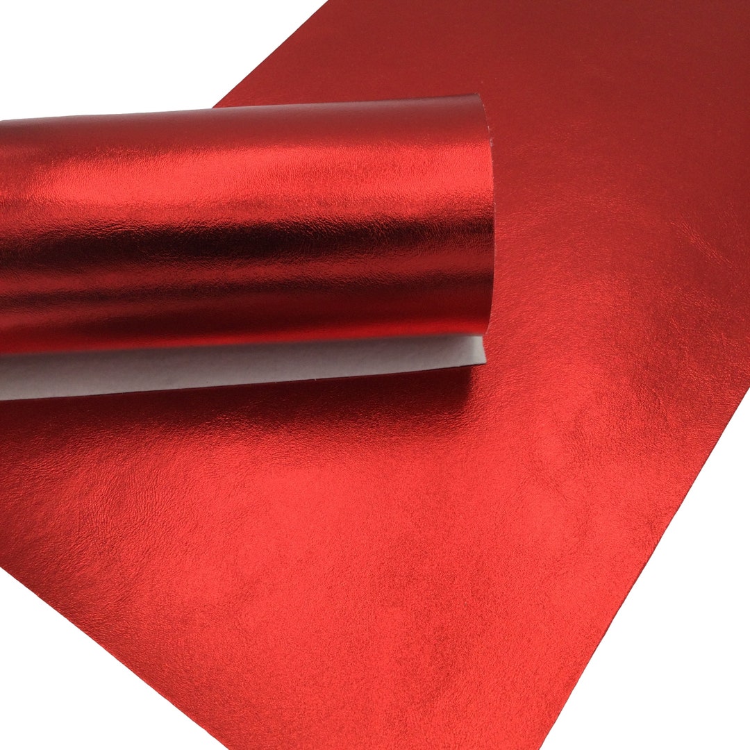 RED METALLIC Smooth Faux Leather Sheets, PVC Faux Leather Sheet - 0176 ...
