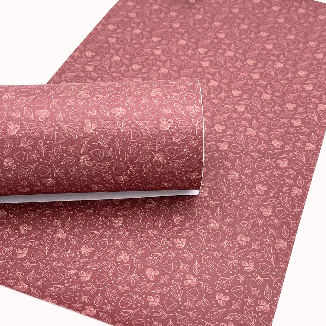 Nuts and Leaves Faux Leather Sheets, Custom Leather Sheets, Leather for ...