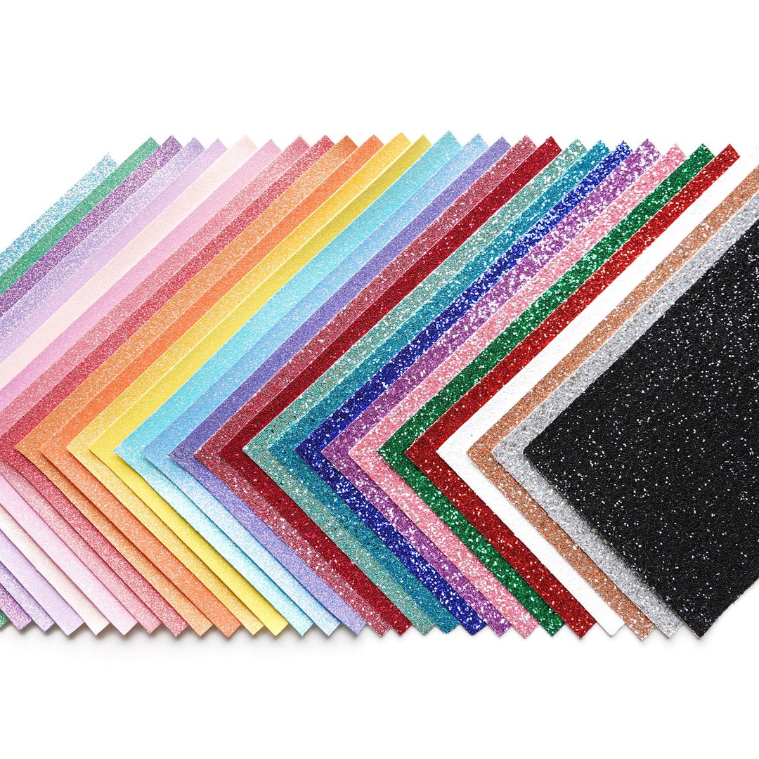 Glitter Fabric Sheets, Chunky Glitter Canvas Sheets, Fine Glitter With ...
