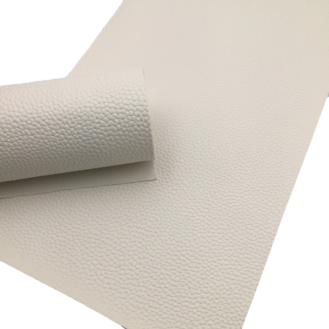 OFF WHITE Faux Leather Sheet, Leather Fabric Sheets, Pu Leather Litchi ...