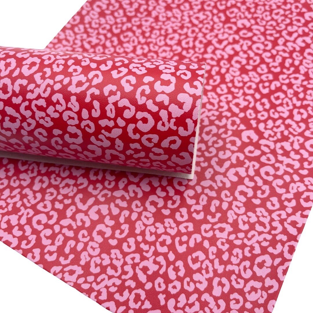 Red Leopard Print Smooth Faux Leather Sheets, 8x11 Size, Custom Leather ...