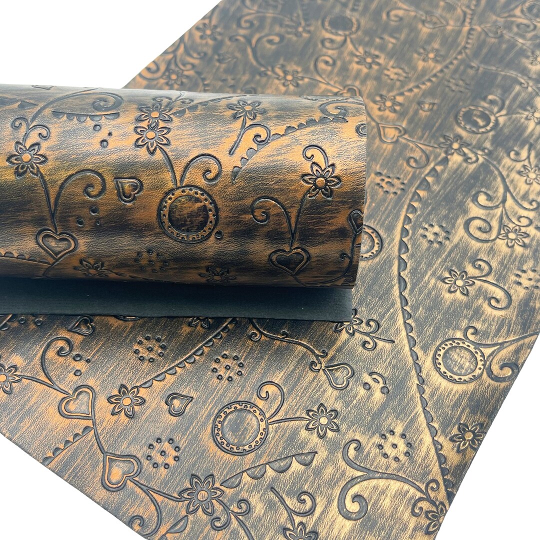 Bronze Embossed Faux Leather Sheet - Etsy