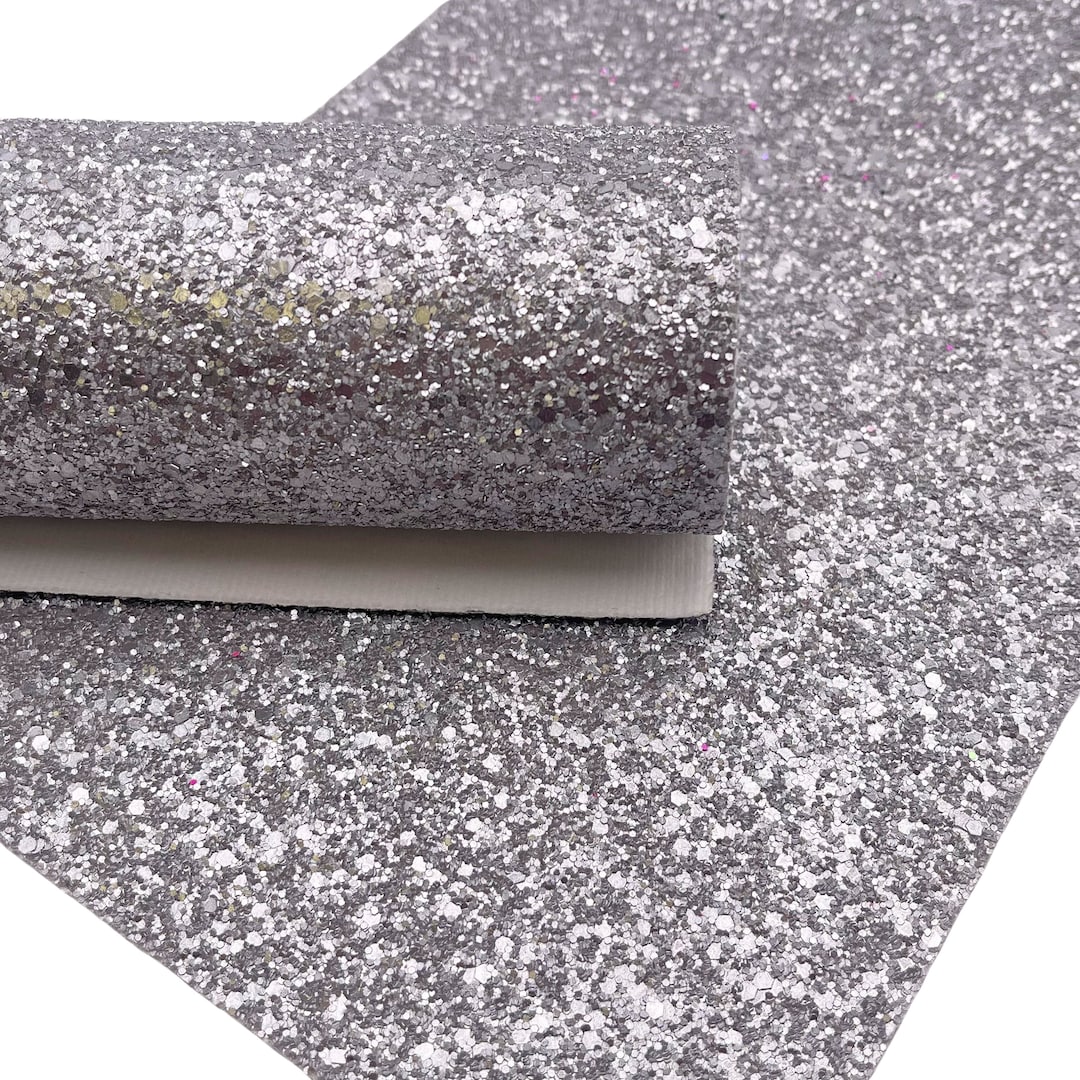 Matte Silver Premium Chunky Glitter Fabric - Etsy