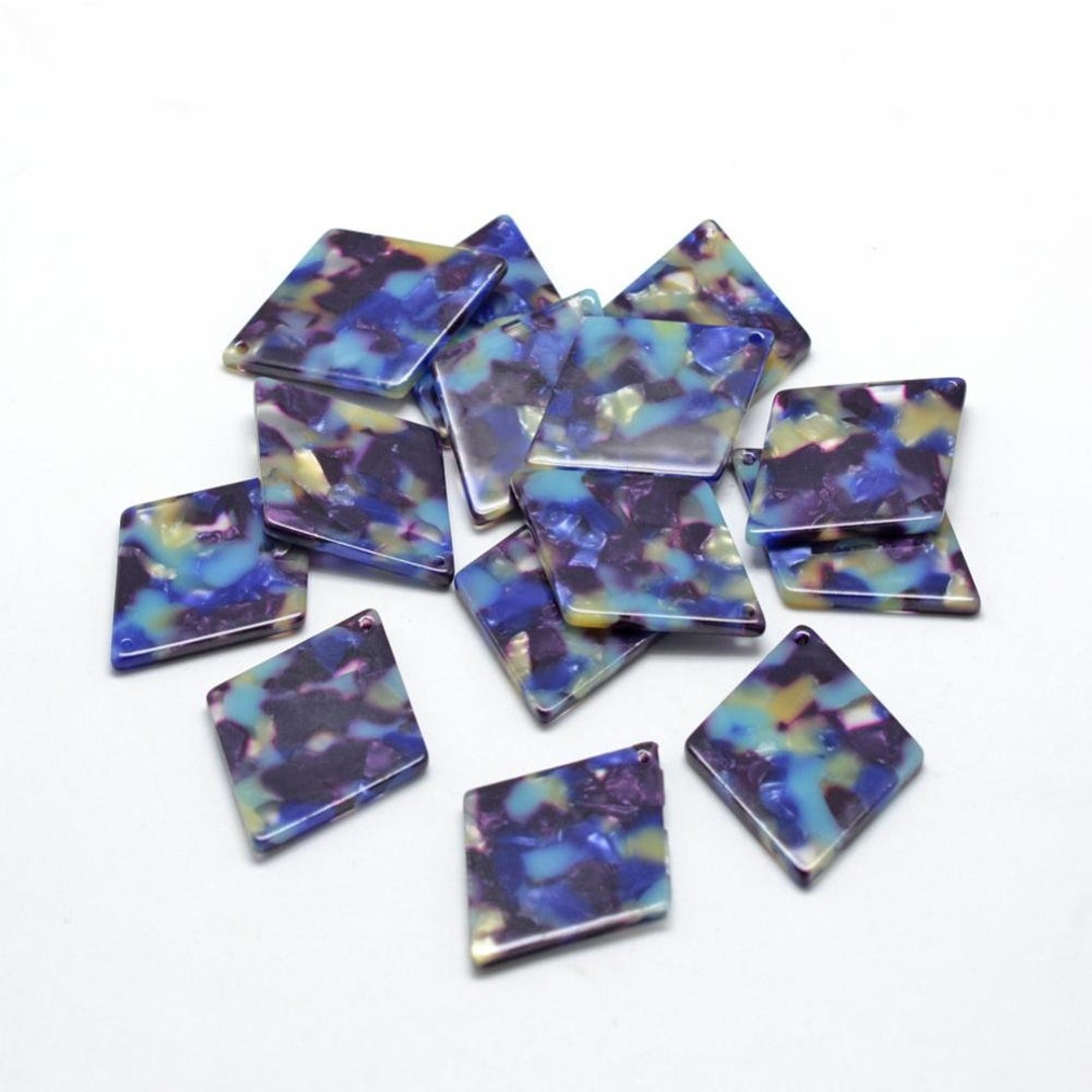 4 Pcs Small Tortoise Shell Acetate Pendant Charm, Resin Pendant ...