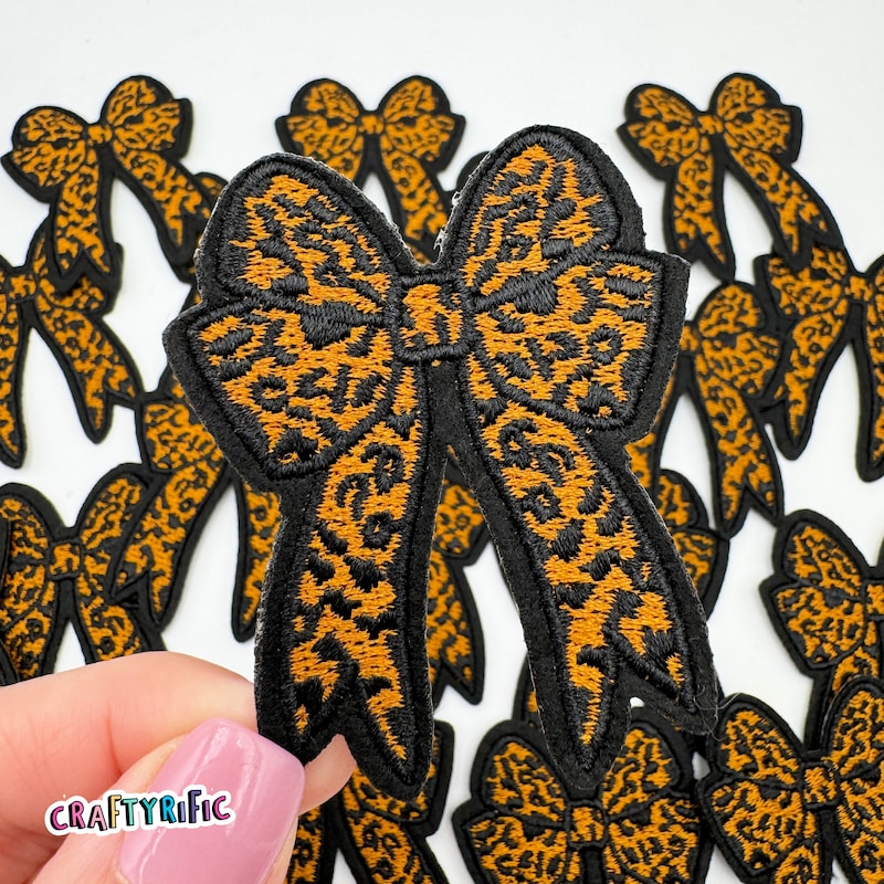 Pink Leopard Bow Patch - Etsy