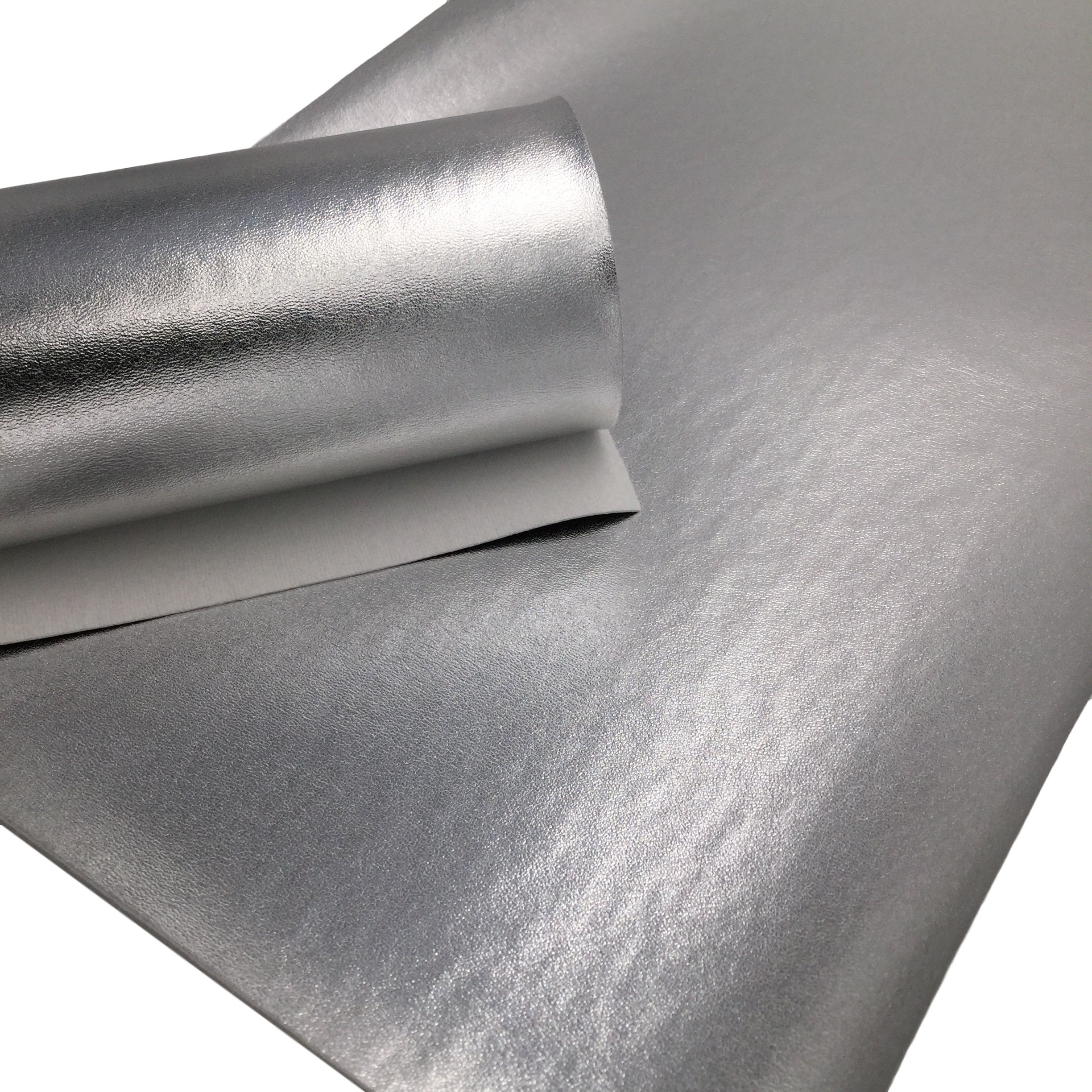 METALLIC SILVER Smooth Faux Leather Sheets PVC Leather - Etsy