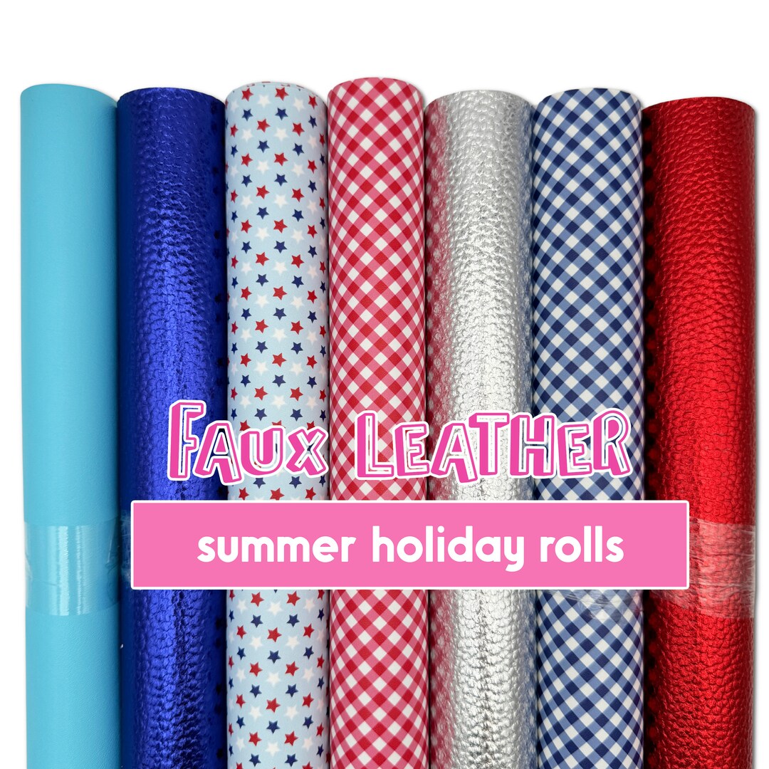 Patriotic Summer Print Faux Leather Roll 12x26in - Etsy