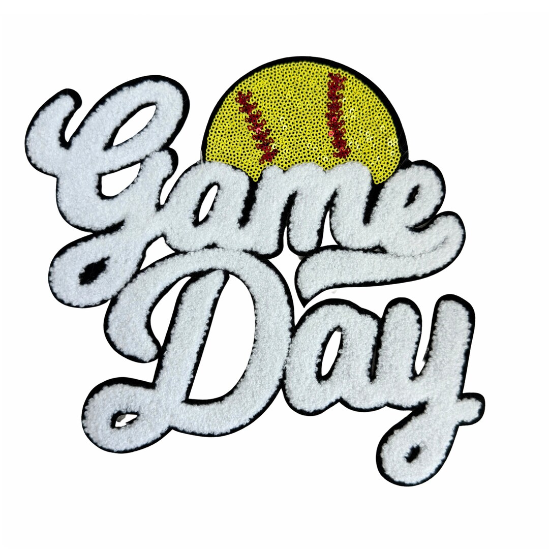 Game Day Chenille Patch, Softball Sequin Iron on Patch, T-shirt Patch ...