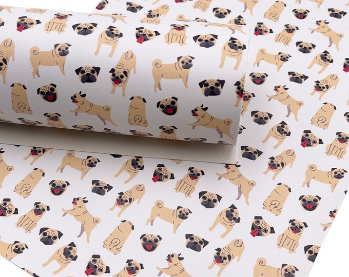 Pugs Custom Print Faux Leather Sheet - Etsy