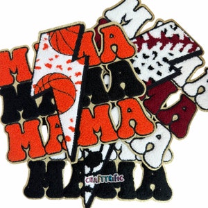 Mama Chenille Patch, Football Mom Iron on Patch, T-shirt Patch, Heat ...
