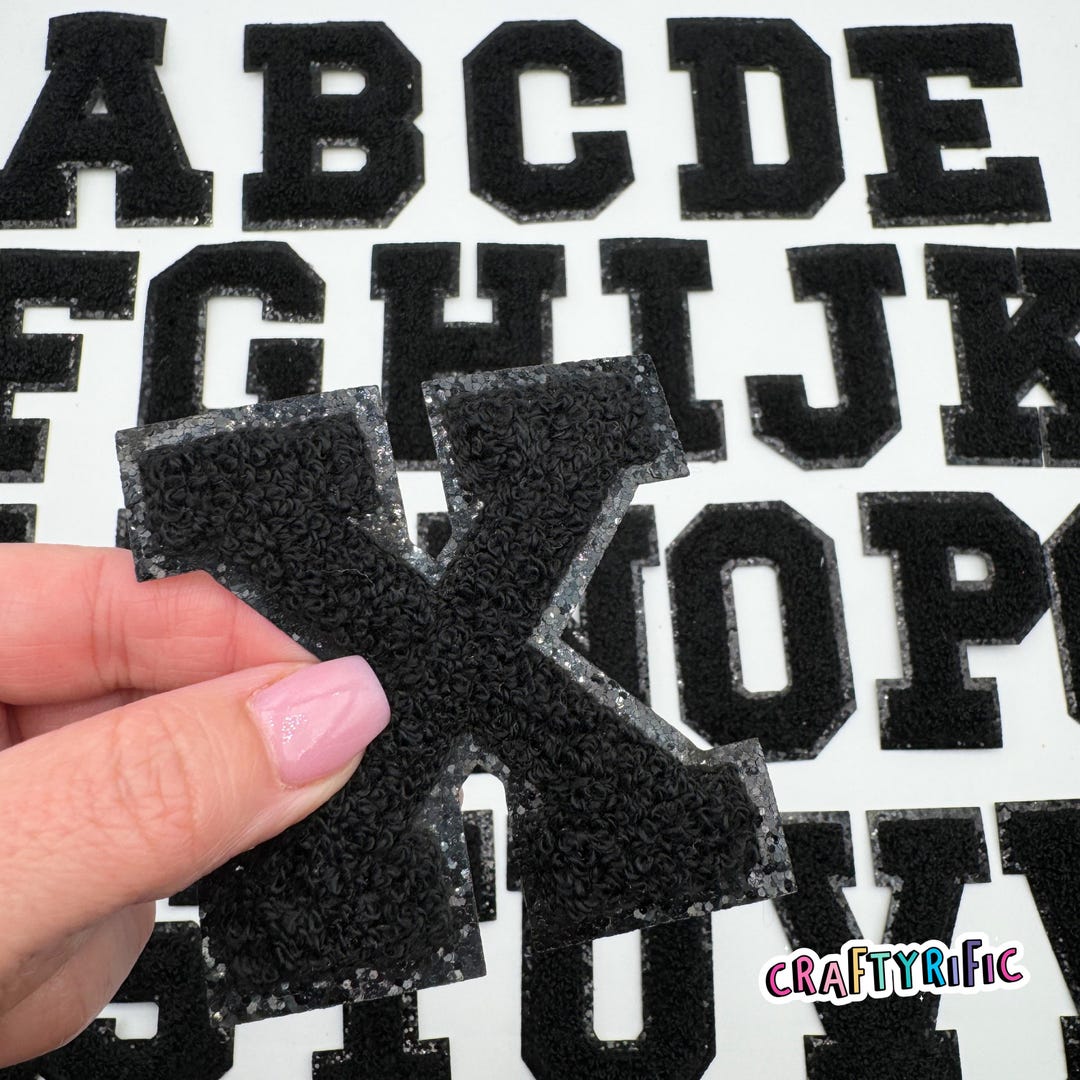 Black Varsity Letter Patch, 3 Inch Letter Patch, Chenille Letter Patch ...