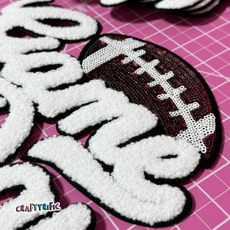 Game Day Chenille Patch, Football Sequin Iron on Patch, T-shirt Patch, Heat Transfer Patch - Etsy
