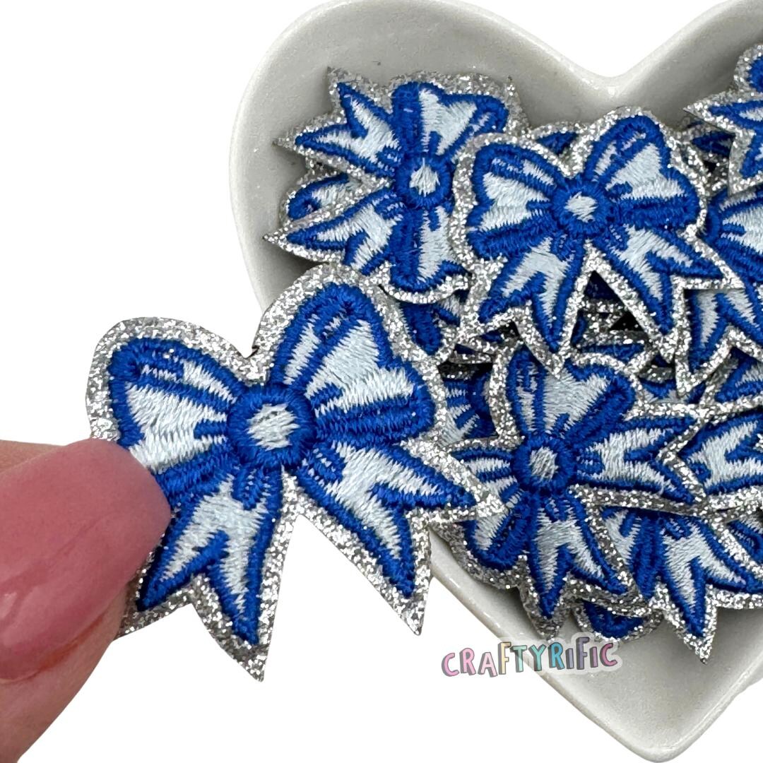 Blue Mini Bow Patch, Small Bow Patch, Hat Patch, Filler Patch, Trucker ...
