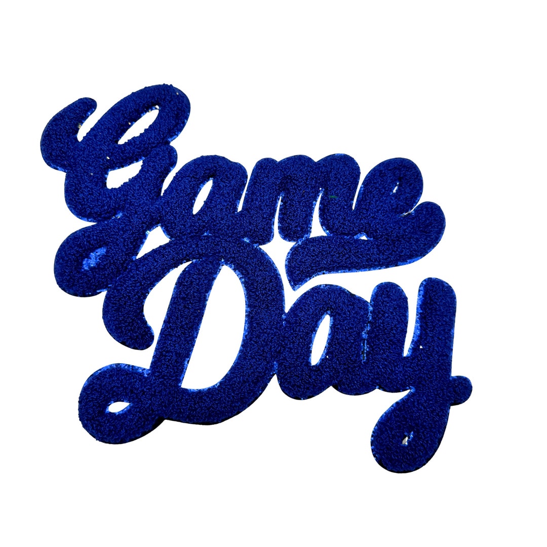 Royal Blue Game Day Chenille Patch, Game Day Large Patches, Iron on Patch, T-shirt Patch, Heat ...