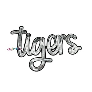 Tigers Sequin Patch, Game Day Large Patches, Sequin Iron on Patch, T-shirt Patch, Heat Transfer ...