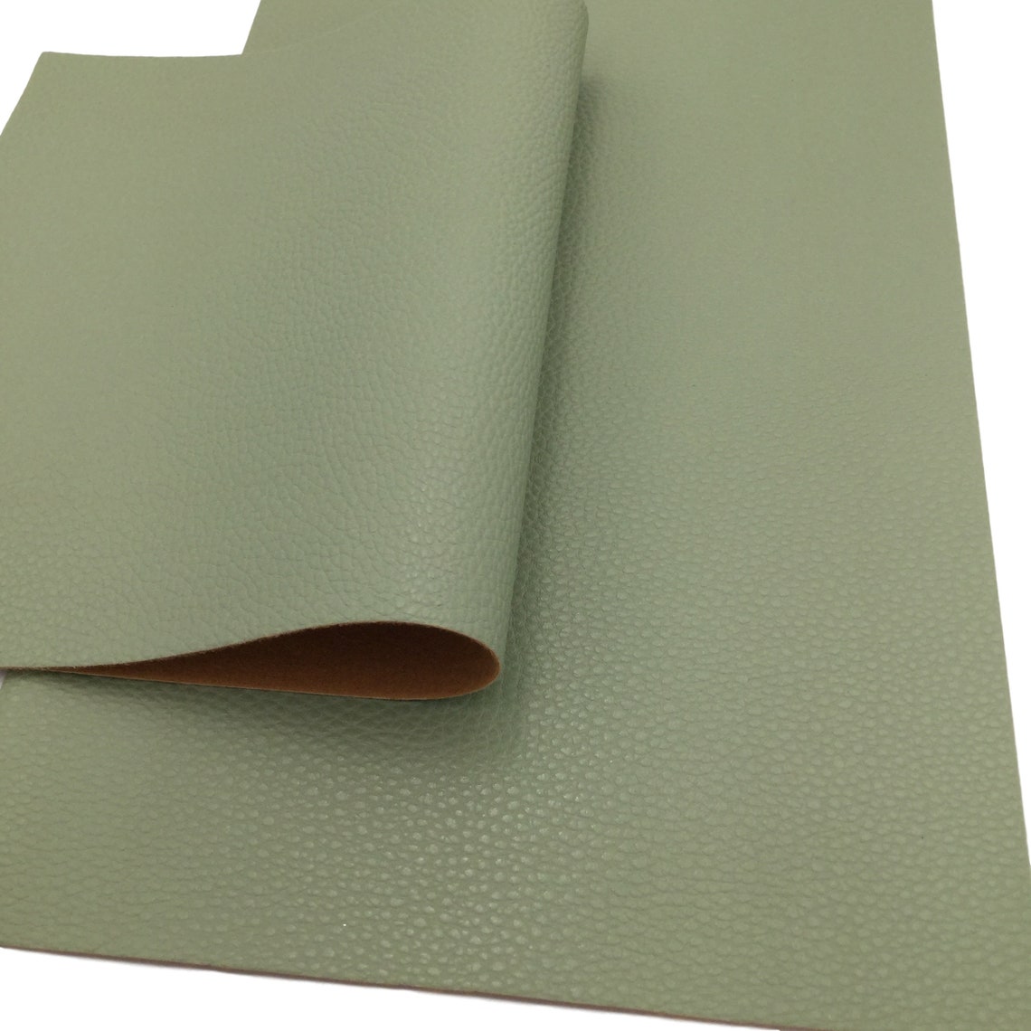 Sage Green Faux Leather Sheets, Leather for Earrings, Litchi Textured ...
