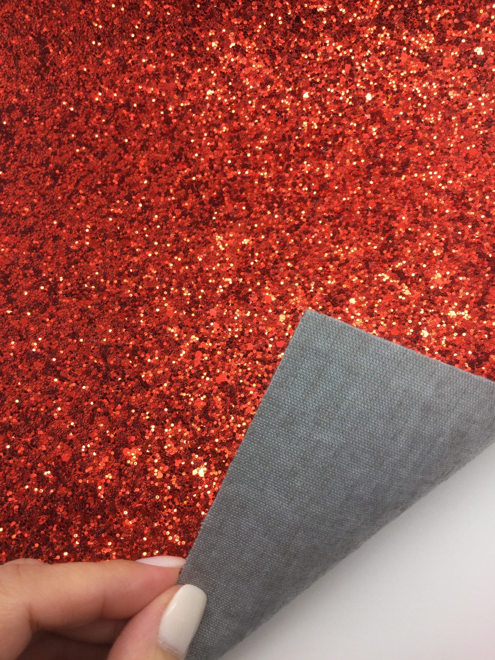 Red Chunky Glitter Canvas Sheets, Glitter Faux Leather, Vinyl Fabric ...