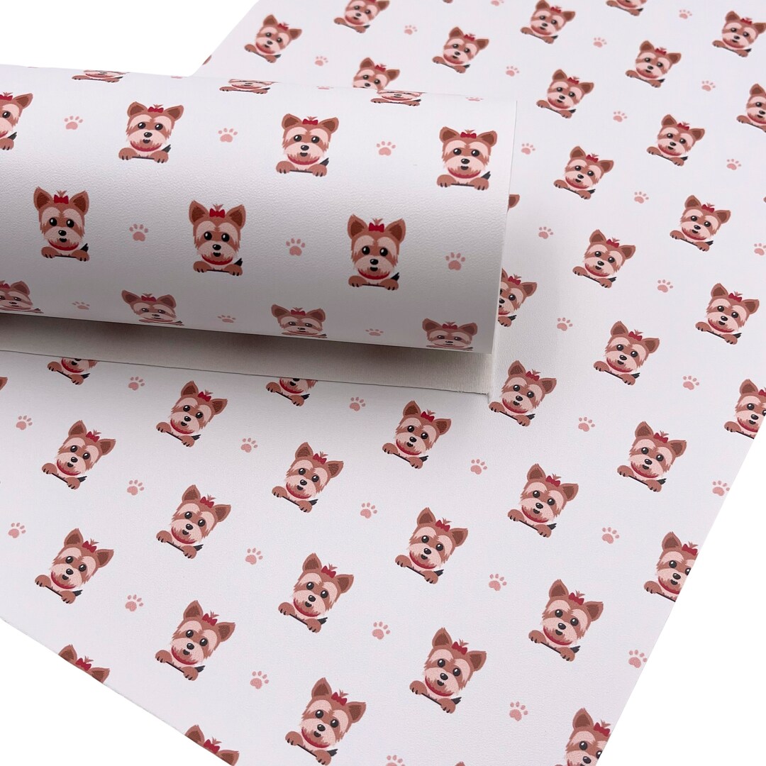 Yorkie Custom Print Faux Leather Sheet - Etsy