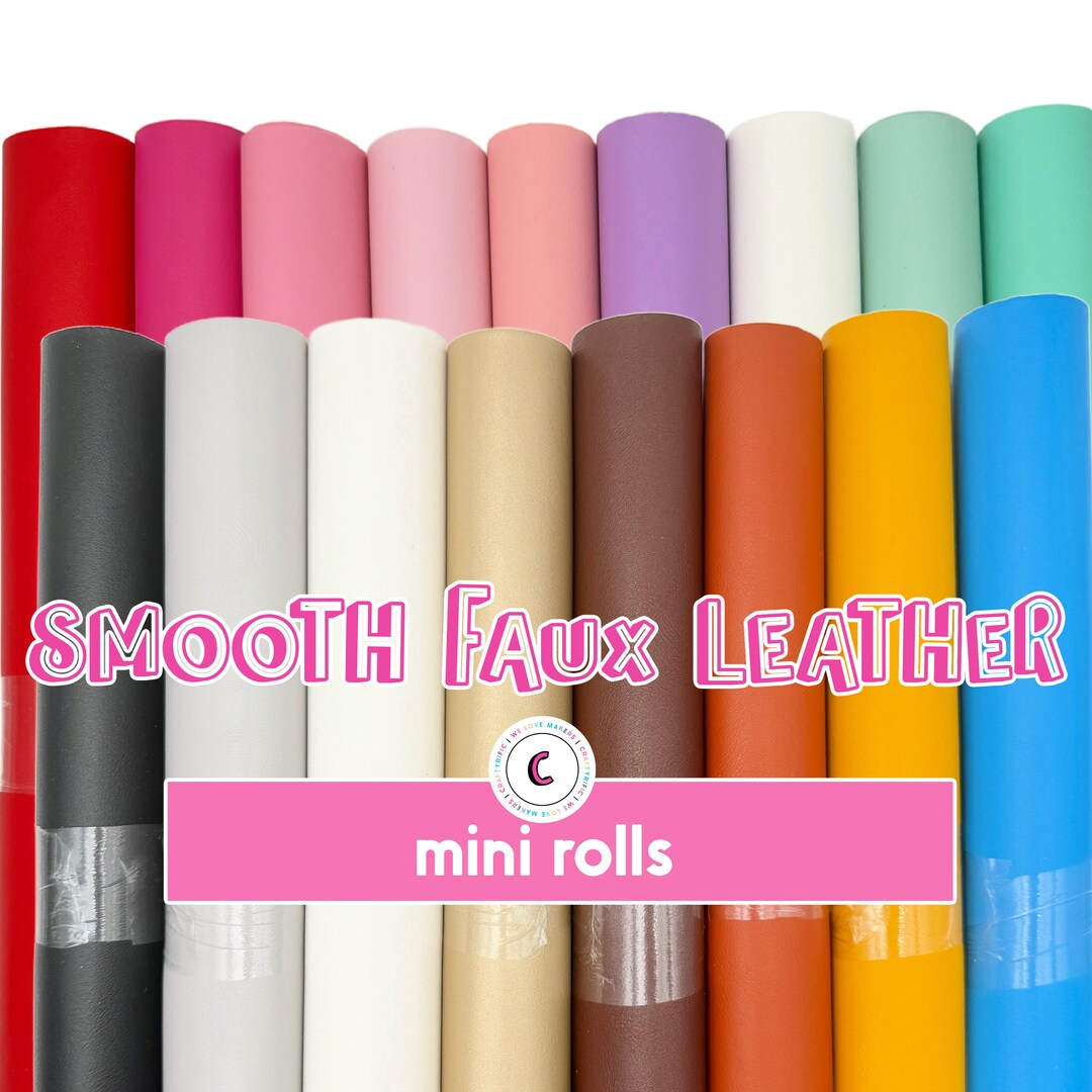 Smooth Faux Leather Mini Roll 12x26" Inch, Continuous Large Faux ...
