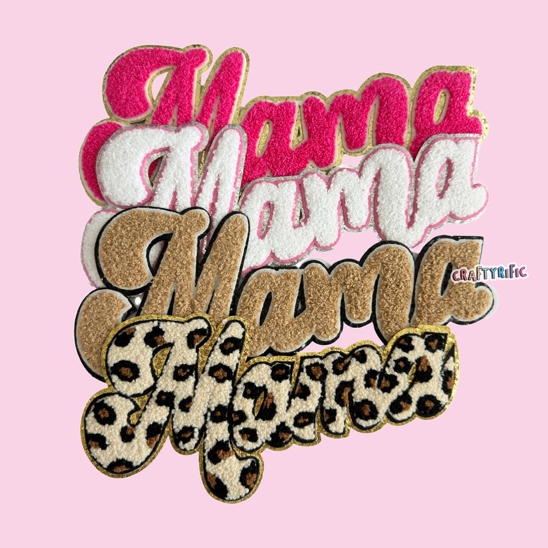 Mama Chenille Iron on Patch *NEW COLORS* - Etsy