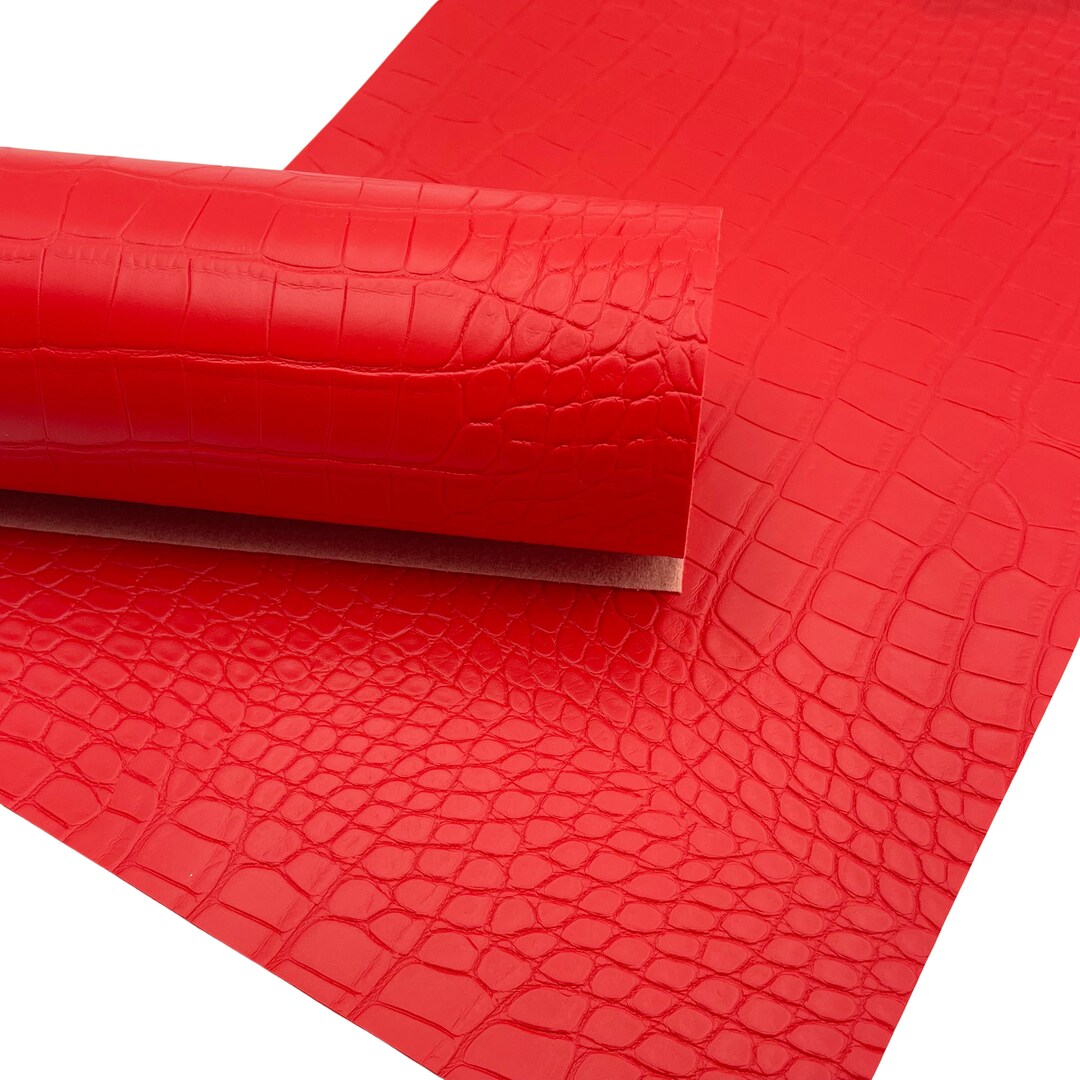 Red Crocodile Faux Leather Sheets, PVC Faux Leather Sheet - Etsy