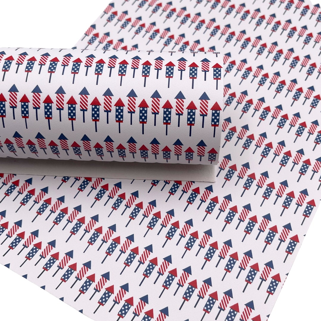 Firecracker Frenzy Custom Print Faux Leather Sheet - Etsy