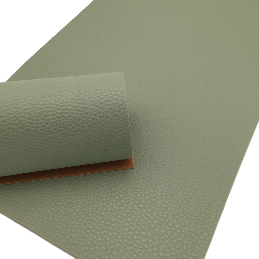 Sage Green Faux Leather Sheets, Leather for Earrings, Litchi Textured ...
